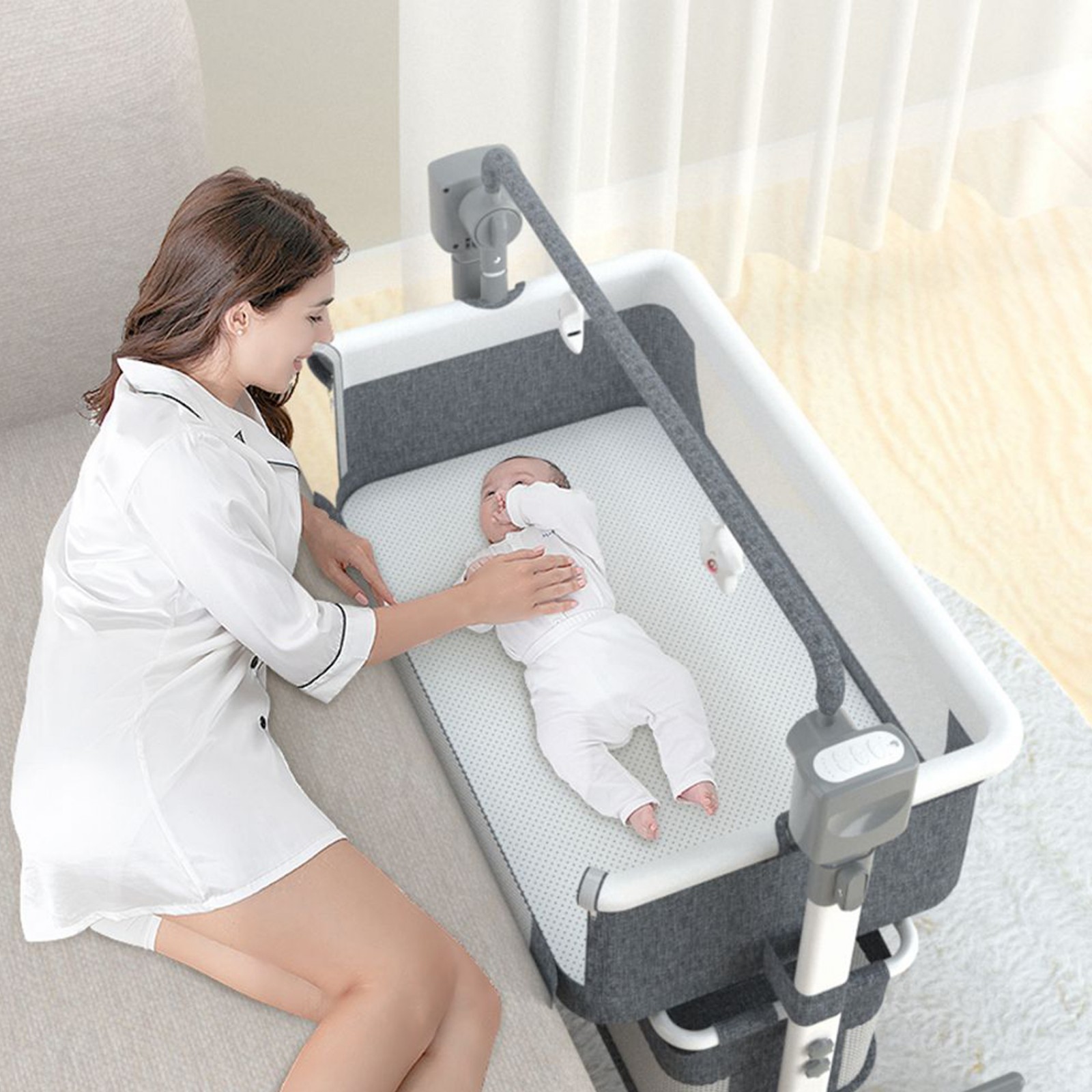 Steanny Baby Bed Electric Rocking Crib | Automatic Cradle Newborn ...