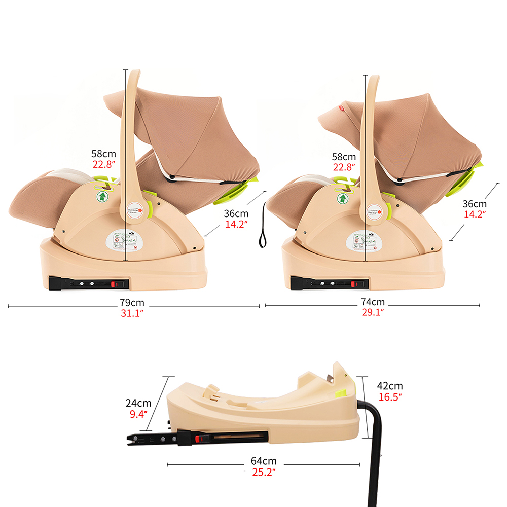 Steanny 5-IN-1 Baby Stroller Travel System Pram With Car Seat and Base ...