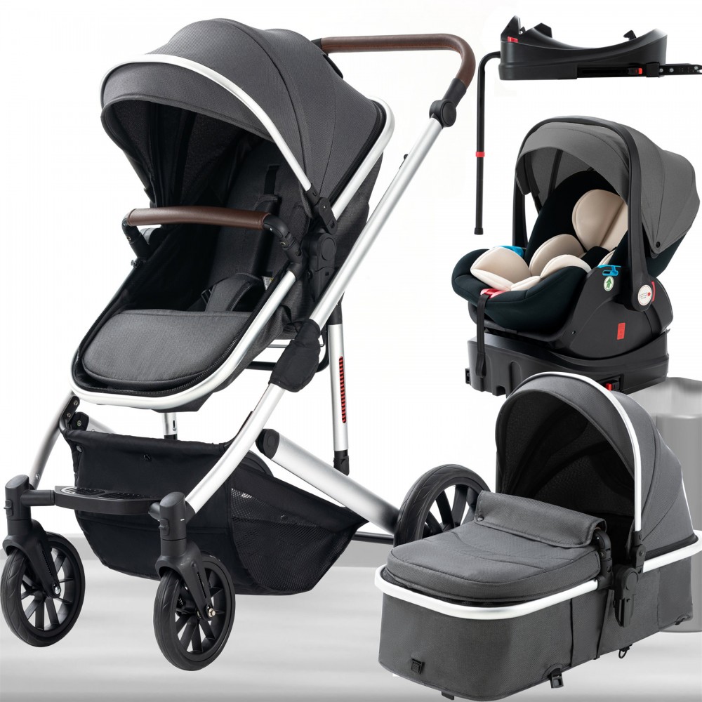 Steanny 5-IN-1 Baby Stroller Travel System Pram With Car Seat and Base ...