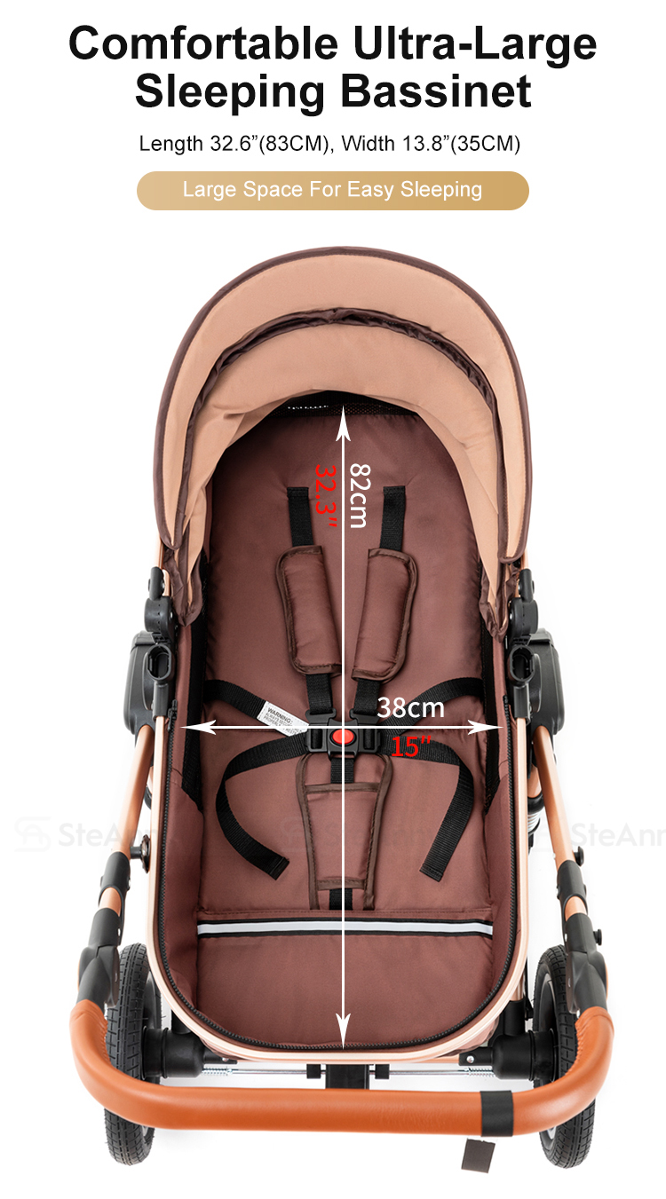Steanny 5-IN-1 Baby Stroller Travel System Pram With Car Seat and Base ...